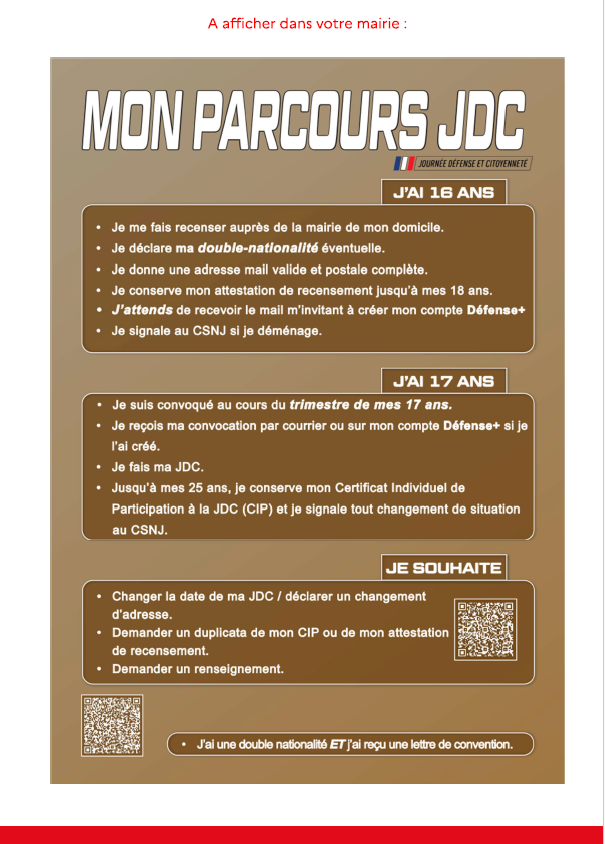 RECENSEMENT ET JOURNÉE DEFENSE ET CITOYENNETÉ (JDC) - mairie de Heidwiller